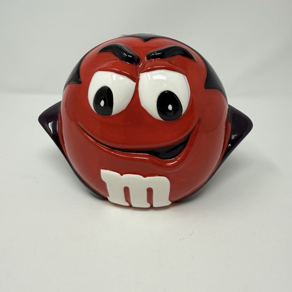 M&M'S | Dining | Nwt Mm Red Vampire Halloween Candy Canister Cookie Jar ...